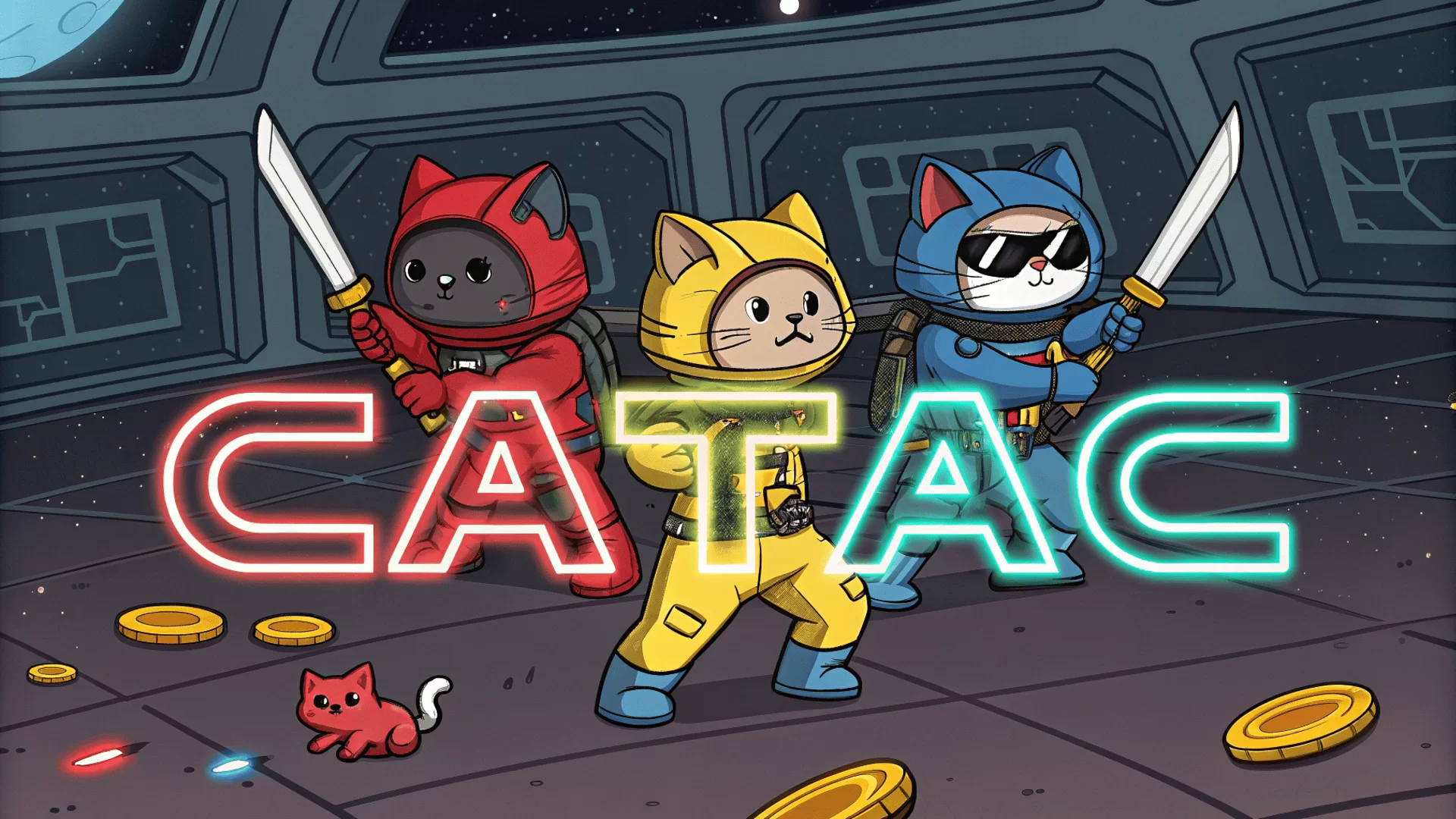 Catac io — Космическая битва котов с ножами в онлайн арене Among Us